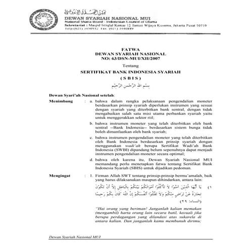 63 fatwa sbis | PDF