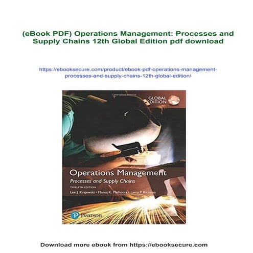 (eBook PDF) Operations Management: Processes and Supply Chains 12th Global Edition | PDF