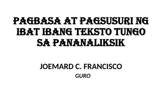 3-TEKSTONG IMPORMATIBO (Para Sa Iyong Kaalaman).pptx