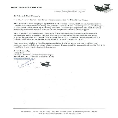 Recommendation Letter - MUTB | PDF