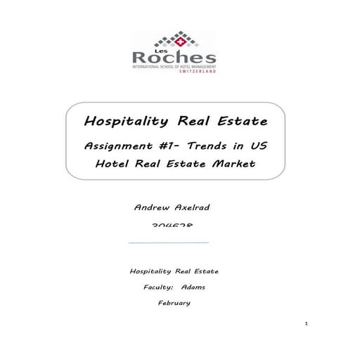 Real Estate Assignment 1 Final Copy | PDF