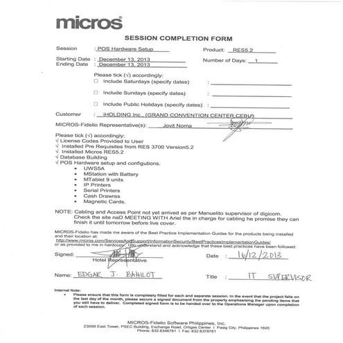 MICROS POS TRAINING | PDF