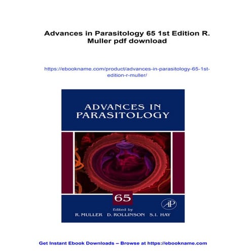 Advances in Parasitology 65 1st Edition R. Muller | PDF