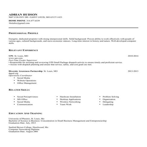 Wendy Proctor - Resume Nov 2015 | PDF