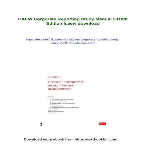 CAEW Corporate Reporting Study Manual 2018th Edition Icaew | PDF