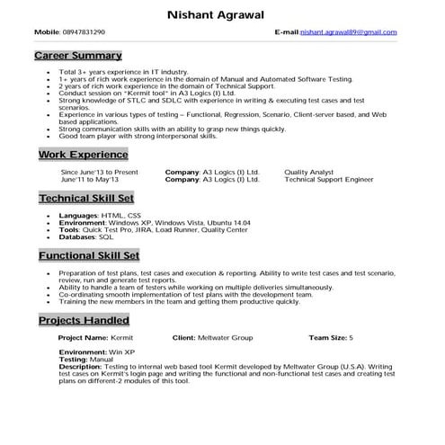 Nishant_QA-Resume | PDF