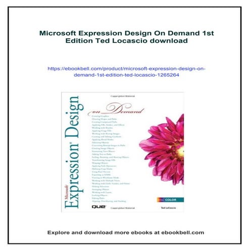 Microsoft Expression Design On Demand 1st Edition Ted Locascio | PDF