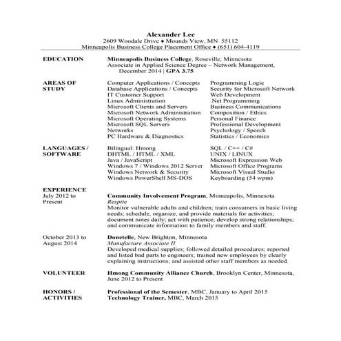 Lee, Alexander Resume | PDF