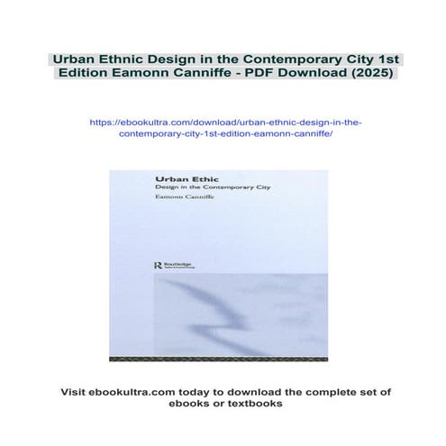 Urban Ethnic Design in the Contemporary City 1st Edition Eamonn Canniffe | PDF