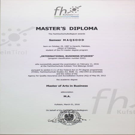 Master Diploma | PDF