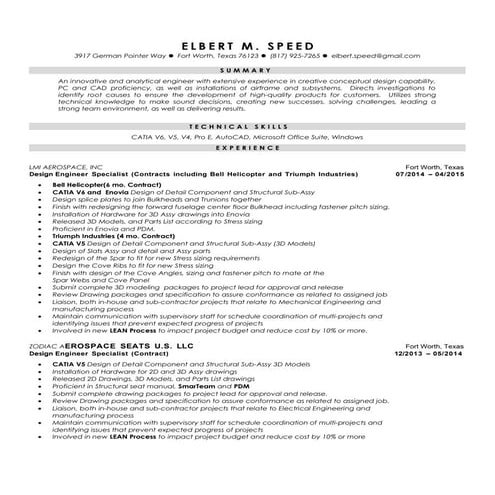 ELBERT SPEED Liaison Resume 3 | DOC