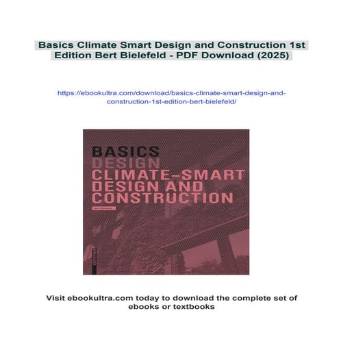 Basics Climate Smart Design and Construction 1st Edition Bert Bielefeld ...