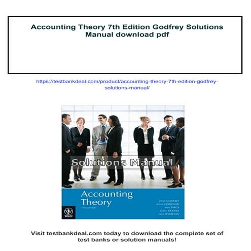 Accounting Theory 7th Edition Godfrey Solutions Manual | PDF
