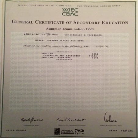 GCSE Certificates | PDF