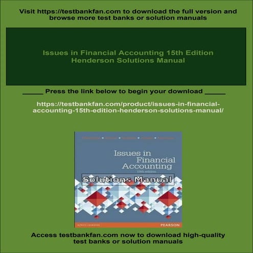 Issues in Financial Accounting 15th Edition Henderson Solutions Manual ...