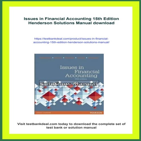 Issues in Financial Accounting 15th Edition Henderson Solutions Manual ...