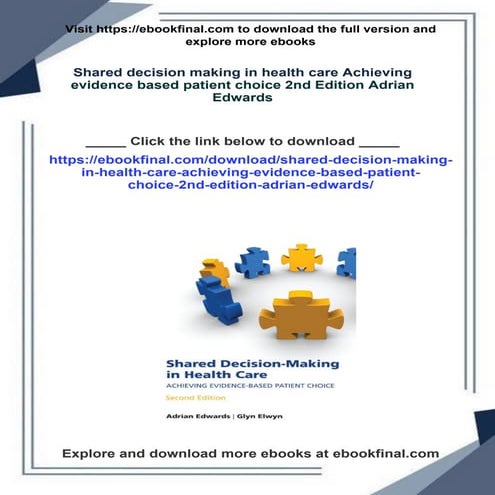 Shared decision making in health care Achieving evidence based patient ...