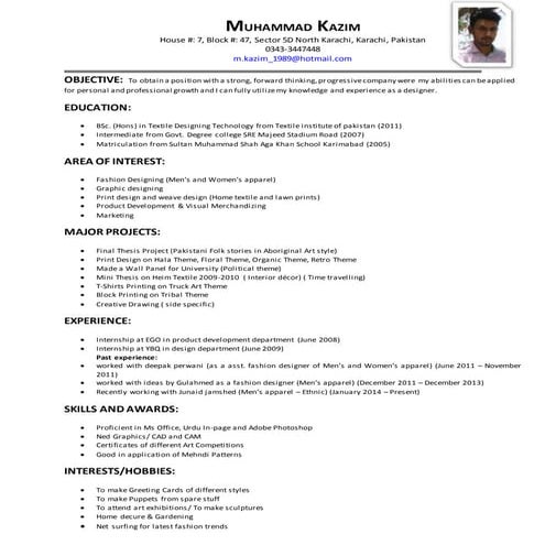 Curriculum Vitae Muhammad Kazim Pdf 