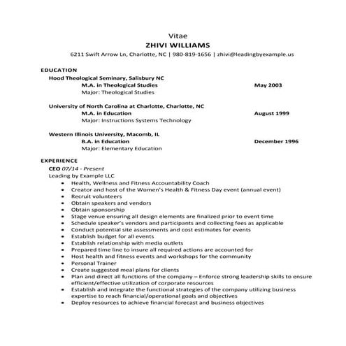 Angela Jean Smith Chesterman Resume | PDF