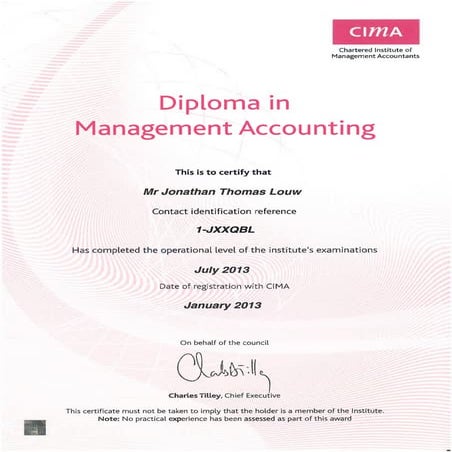 CIMA Diploma in Management Accounting | PDF