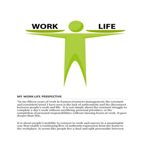 MY WORK LIFE PERSPECTIVE | PDF