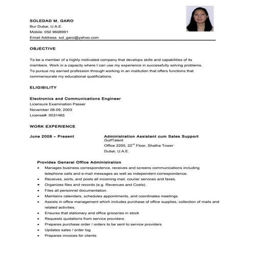 CV Soledad Garo | PDF