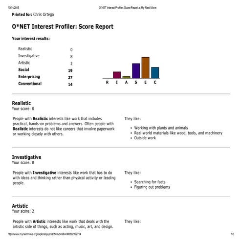 Interest Profiler - CEO | PDF
