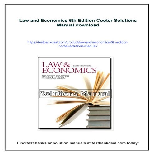 Law and Economics 6th Edition Cooter Solutions Manual | PDF