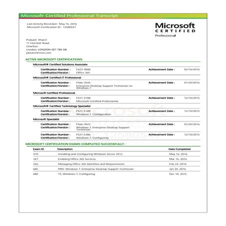 Microsoft Learning Transcript.PDF