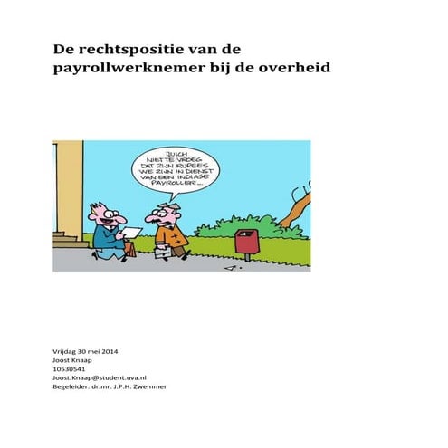 De rechtspositie van de payrollwerknemer bij de overheid eindversie | PDF