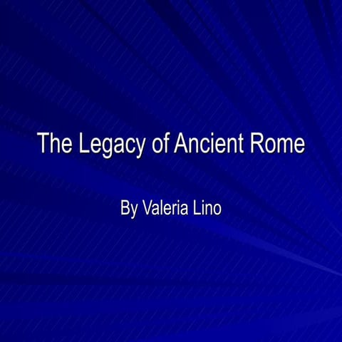 Roman Legacies | PPTX