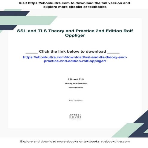 SSL and TLS Theory and Practice 2nd Edition Rolf Oppliger | PDF