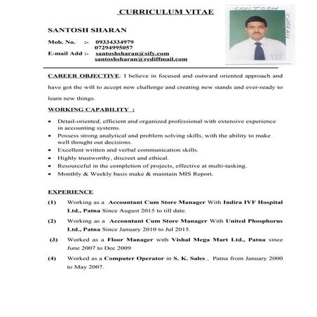 Santosh_Sharan_Resume IVF | DOC