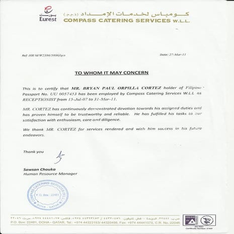 Employment Certificate | PDF