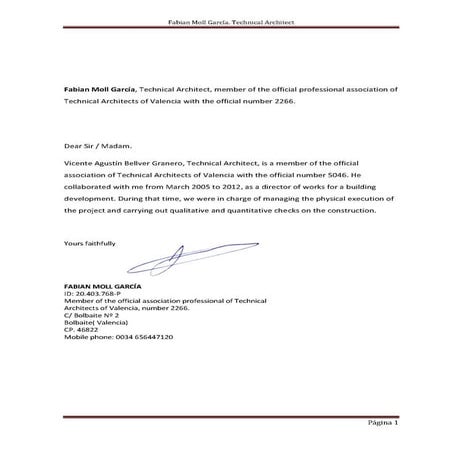 Certificate Technical architect Fabian Moll Garcia | PDF