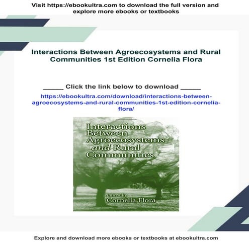 Interactions Between Agroecosystems and Rural Communities 1st Edition ...