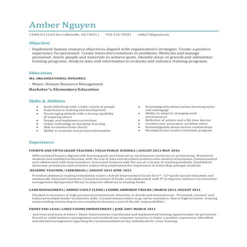 Amber Nguyen resume-HR | PDF