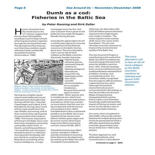 Dumb as a Cod - Sea Around Us Newsletter Dec 2008 | PDF | Fishing ...