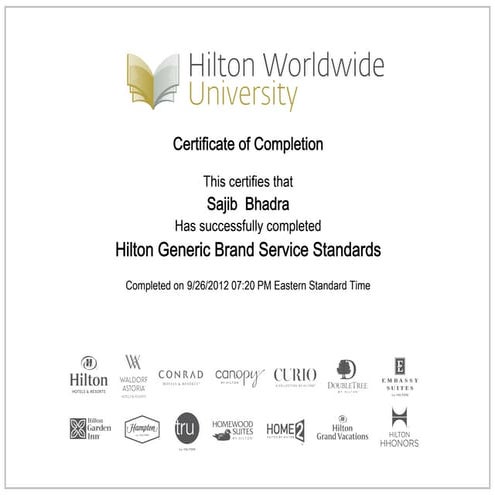 Hilton generic brand service standards. | PDF