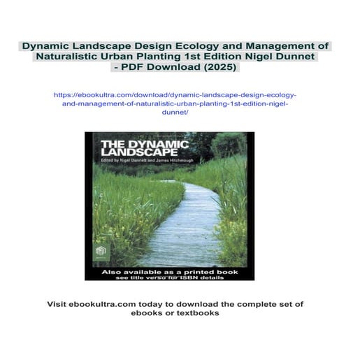 Dynamic Landscape Design Ecology and Management of Naturalistic Urban ...