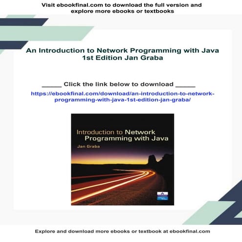 An Introduction to Network Programming with Java 1st Edition Jan Graba | PDF