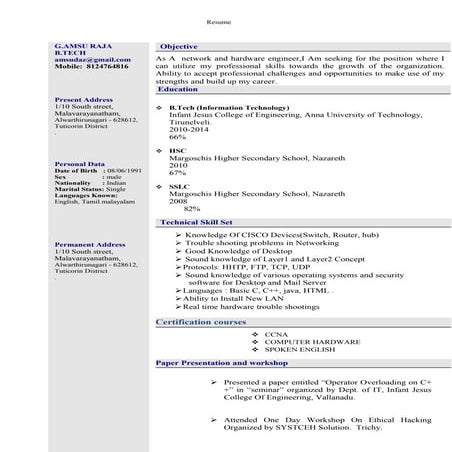 resume.f | DOC | Computer Networking | Computing