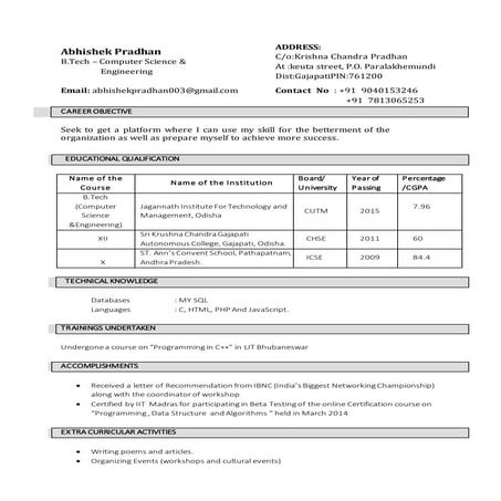 resume abhishek | PDF