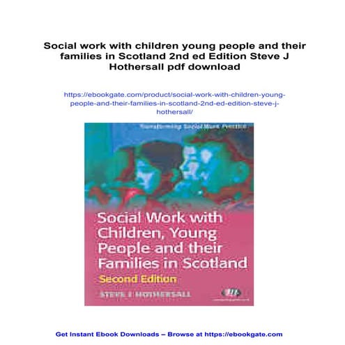 Social work with children young people and their families in Scotland ...