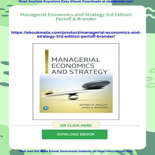 Managerial Economics and Strategy 3rd Edition Perloff & Brander | PDF