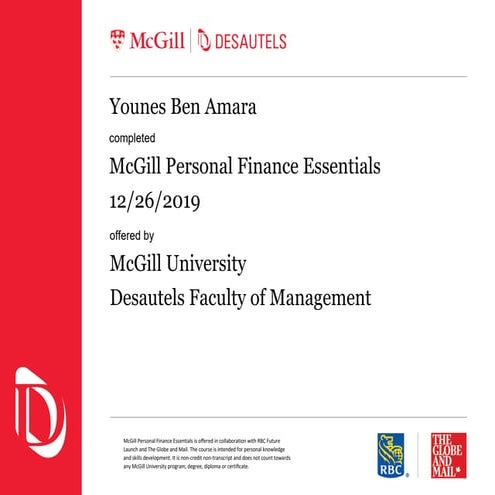 McGILL PERSONAL FINANCE ESSENTIALS | PPT