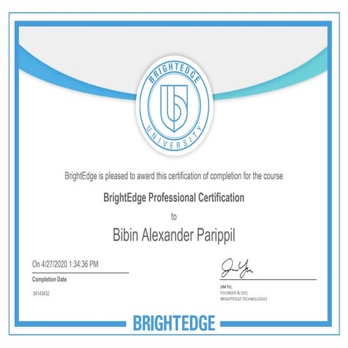BrightEdge Professional Certification | PDF