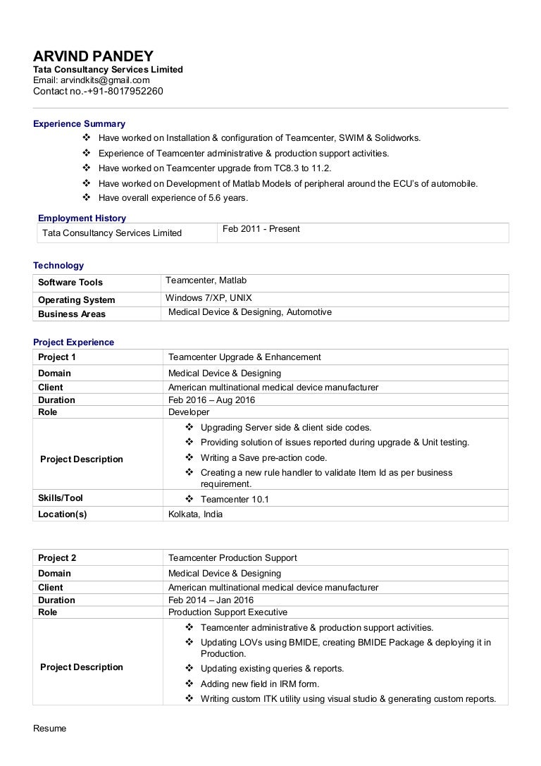 Arvind_Pandey_Resume_Teamcenter
