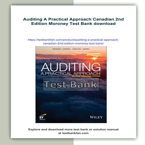 Auditing A Practical Approach Canadian 2nd Edition Moroney Test Bank | PDF