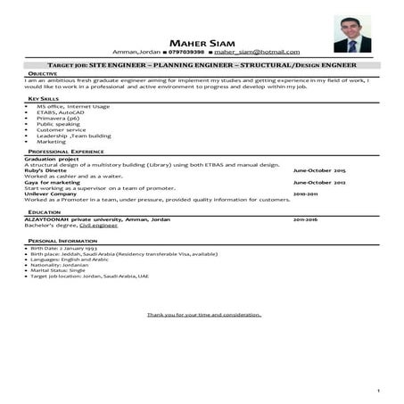 Maher Siam Resume - Civil Eng1 | DOCX